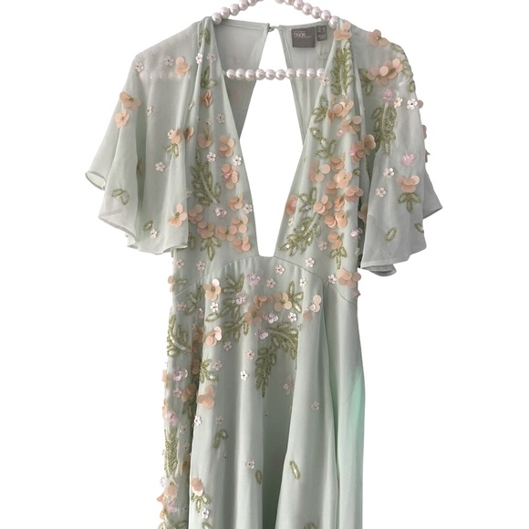ASOS | Dresses | Nwot Asos Beaded Long Maxi Dress Wedding Guest Prom ...